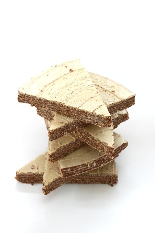 Stack of Wafers in Triangle Shape Stock Photo - Image of filled ...