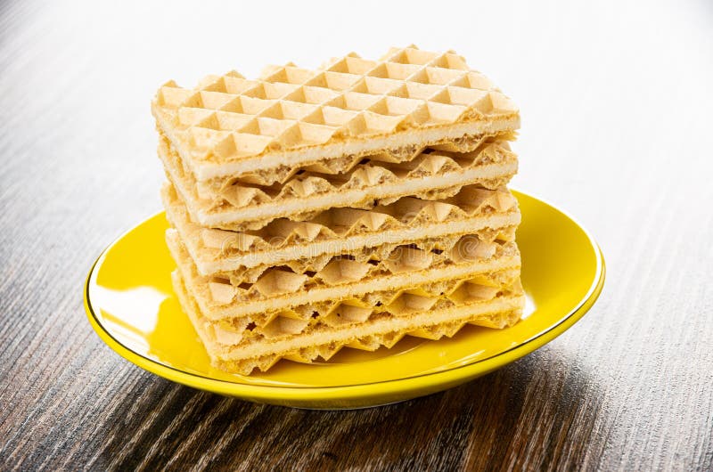Stack of Wafers in Triangle Shape Stock Photo - Image of filled ...