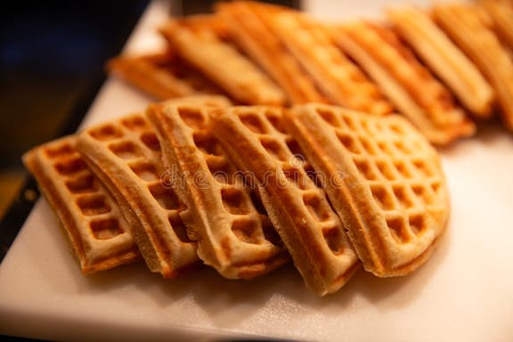 Stack of Waffles stock photo. Image of continental, triangle - 384543518