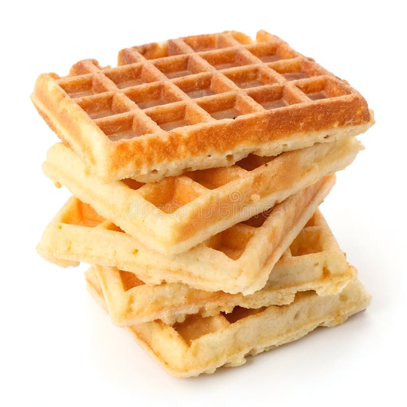 Stack of Waffles Isolated on White Background Stock Illustration ...