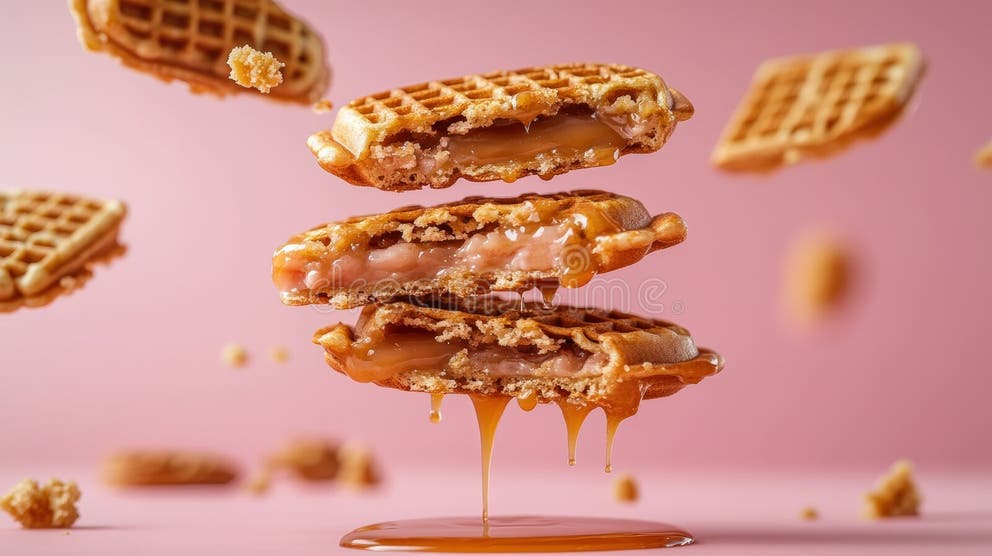 A Stack of Waffles with Syrup Dripping from Them. Generative AI Stock ...