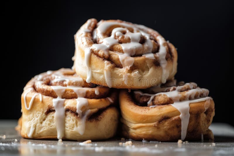 Stack of Warm and Fluffy Gluten-free Vegan Cinnamon Rolls Stock ...