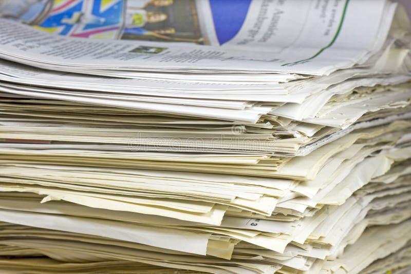 Stack of waste paper stock photo. Image of media, environmentalism ...