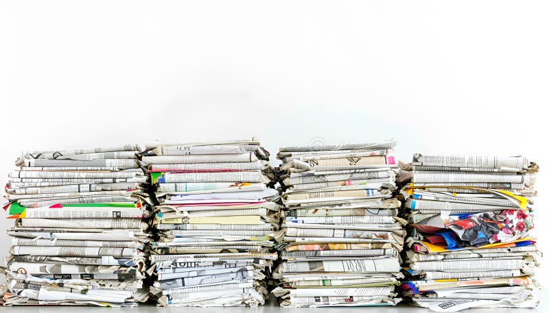 Stack of Waste Paper Isolated on White Stock Image - Image of white ...