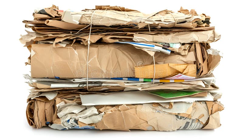 Stack of Waste Paper Isolated on White Stock Photo - Image of texture ...