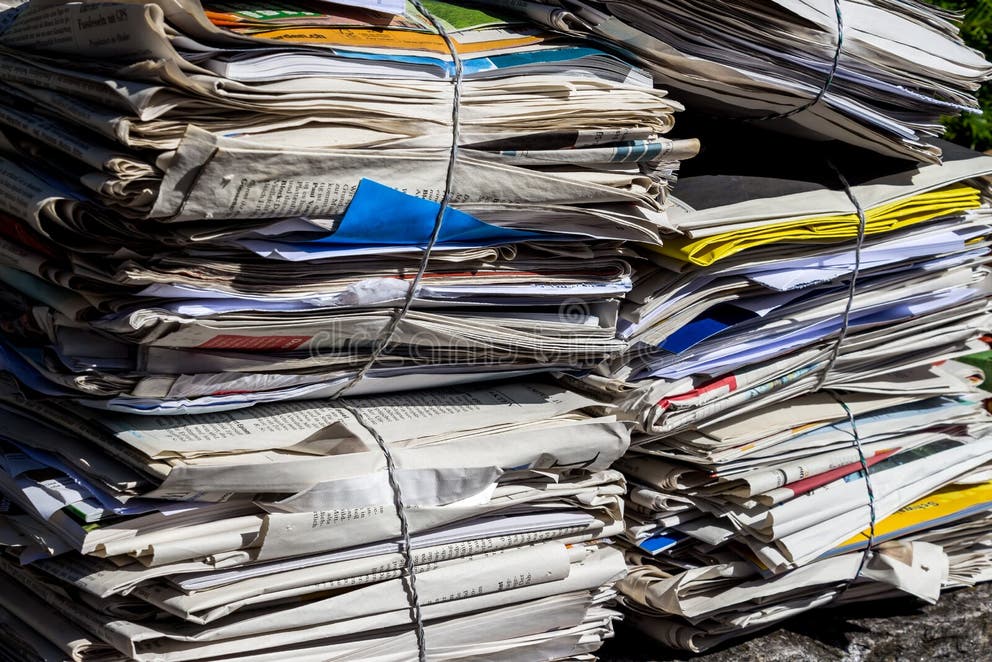 Stack of Waste Paper. Old Newspapers Stock Image - Image of wastepaper ...