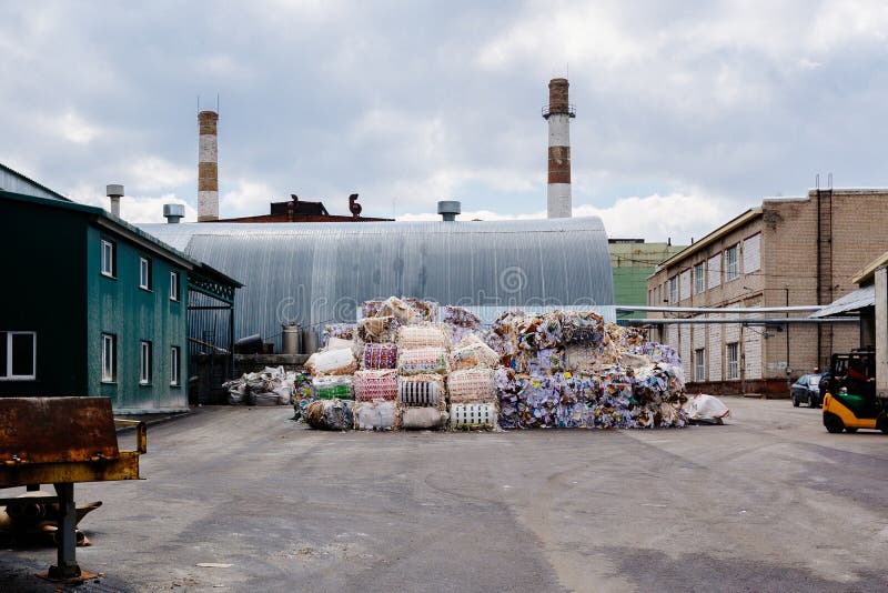 Stack of Waste Paper at the Recycling Factory Stock Photo - Image of ...