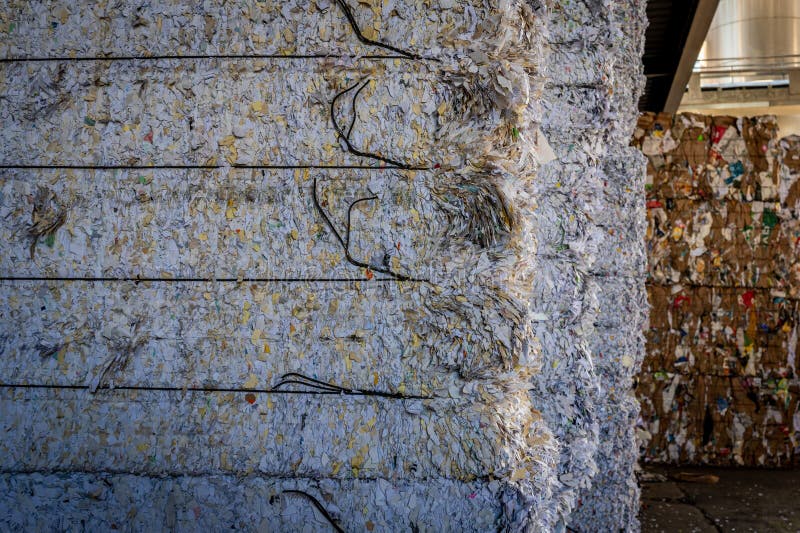 Stack of Waste Paper for Recycling in Switzerland Stock Image - Image ...