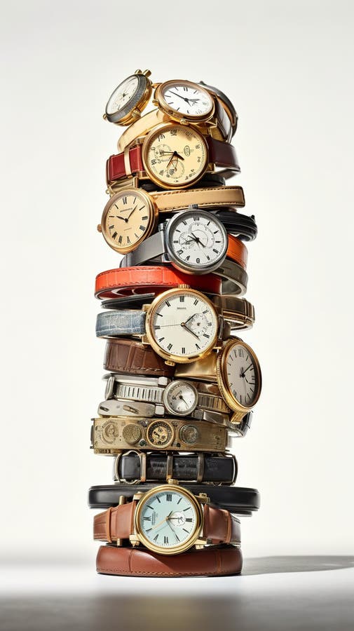 A Stack of Watches Sitting on Top of Each Other. Generative AI Image ...
