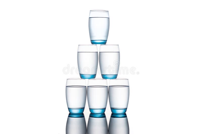 Stack of water glasses stock image. Image of health, liquid - 46146477