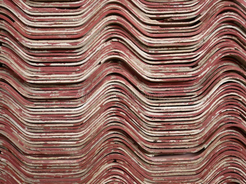 Stack of Wavy Roof Tile. stock photo. Image of grey - 183597416