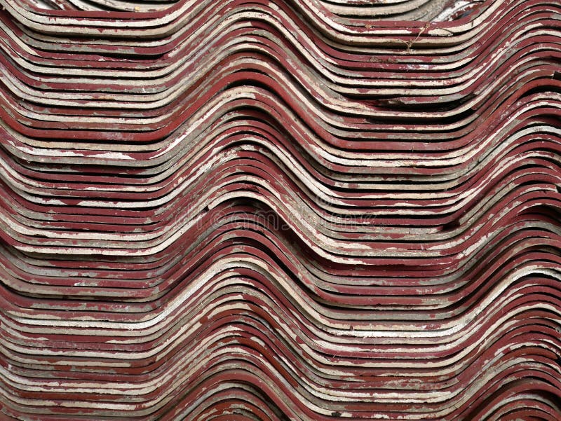 Stack of Wavy Roof Tile. stock image. Image of cover - 183597459