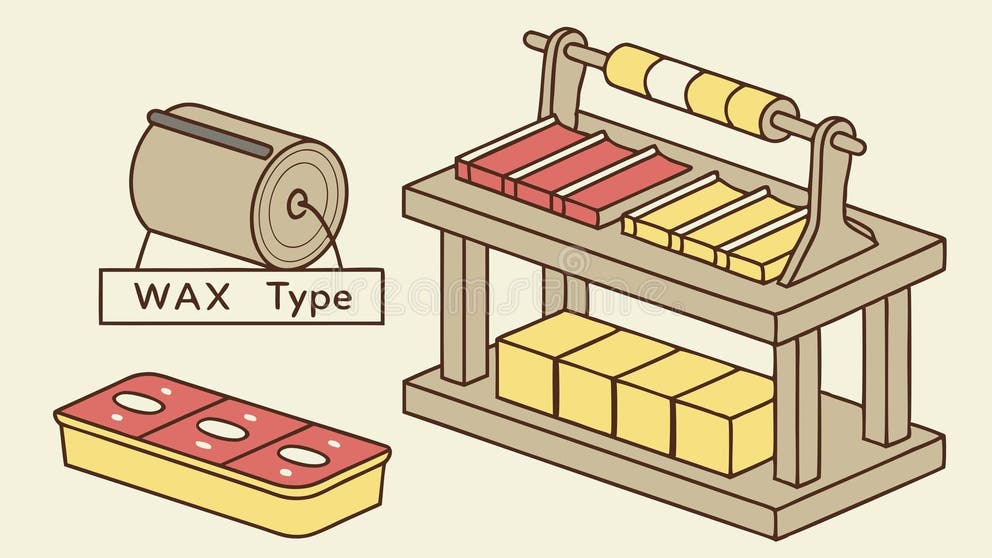Stack of Wax Type Boxes with a Roll of Wax, Industrial and Craft Use ...