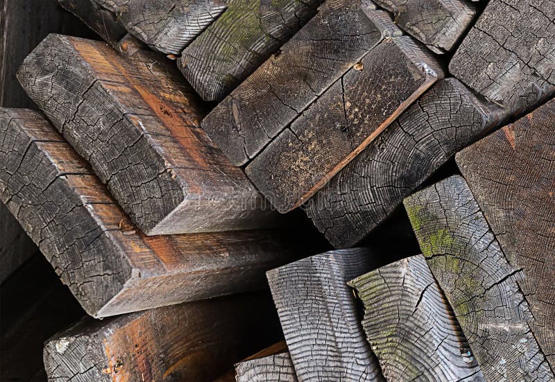 Stack of Weathered Old Boards Material Wooden Base Design Theme ...