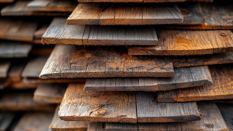 Stack of Weathered Wooden Planks, Close-up View. Stock Photo - Image of ...