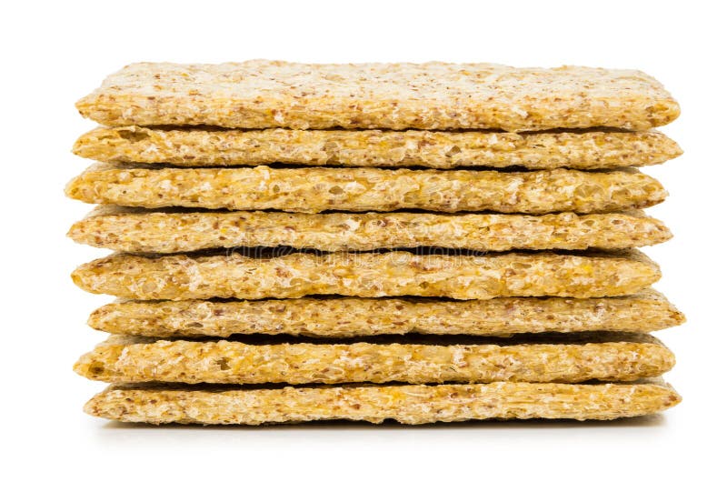Stack of Wheat Crispbreads Isolated on White Stock Photo - Image of ...