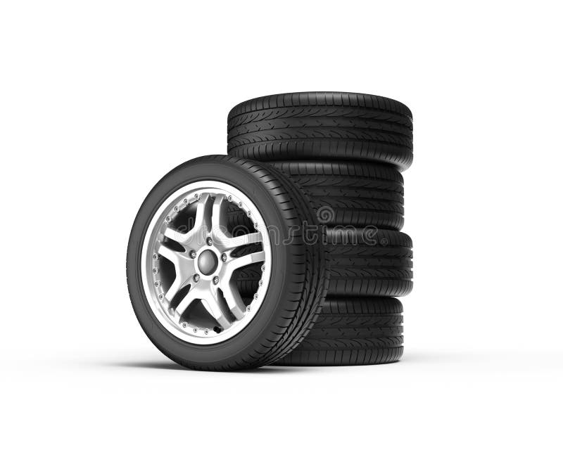 Stack of wheels stock illustration. Illustration of metal - 18311246