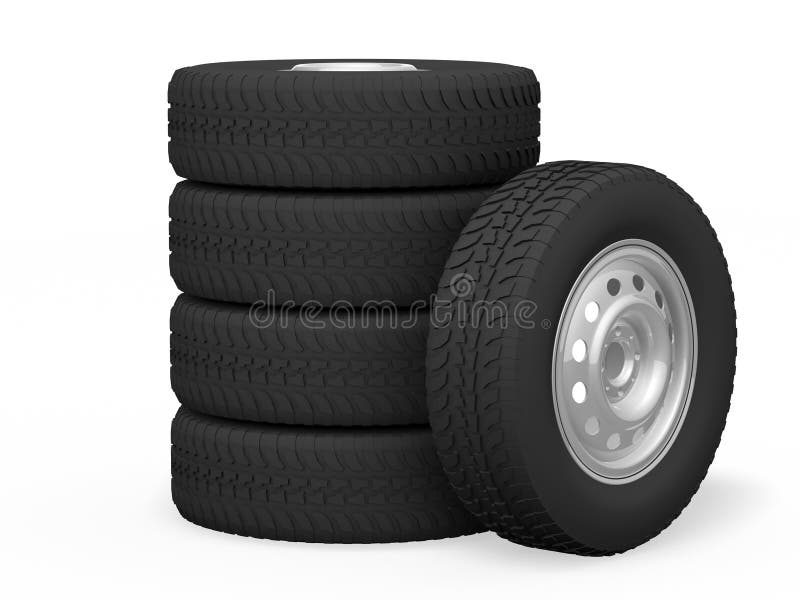 Stack of wheels stock illustration. Illustration of road - 41529033