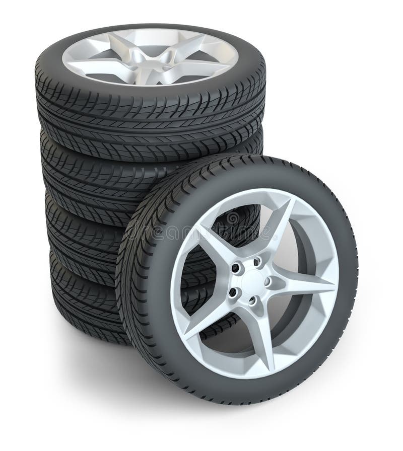Stack of wheels on white stock image. Image of tire - 100643003