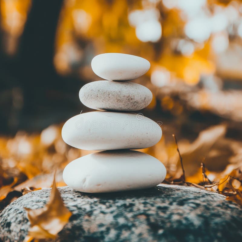 Stack of White Balancing Stones on Rock, Mental Health, Meditation ...