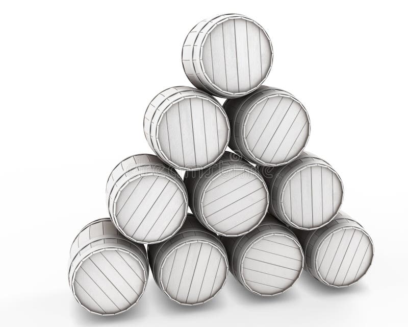 Stack of white barrels stock illustration. Illustration of drawing ...