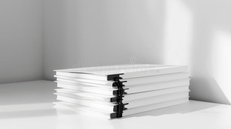 The Stack of White Binders.AI Generated Image Stock Image - Image of ...