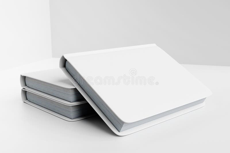Stack of White Blank Books Displayed on Minimalist Background Stock ...