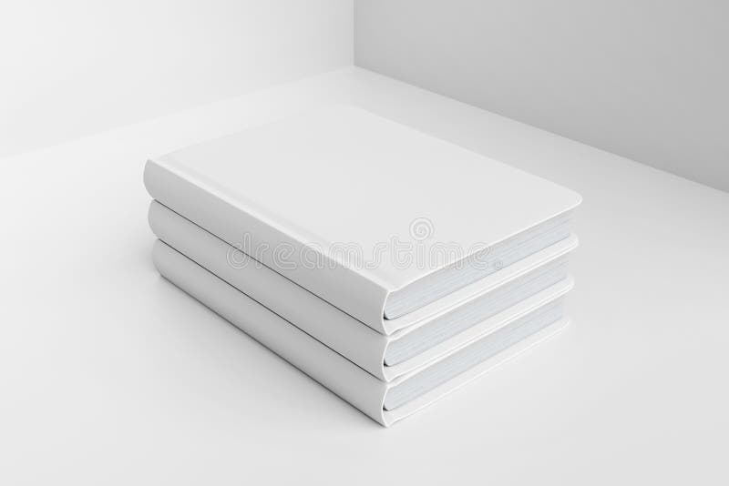 Stack of White Blank Books Displayed on Minimalist Background Stock ...
