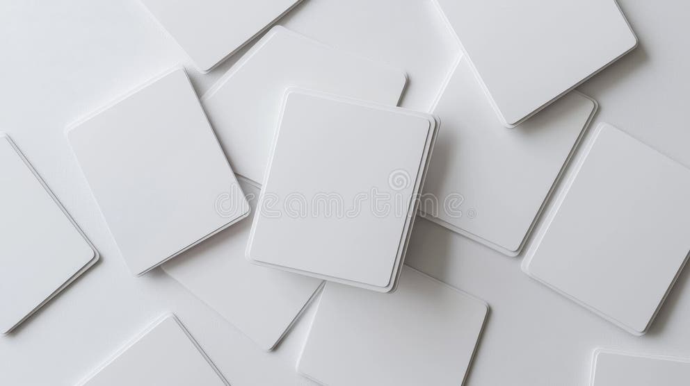Stack of White Blank Paper Sheets Arranged on a Plain White Background ...