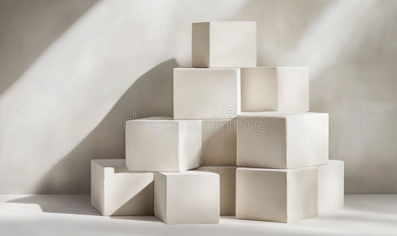 A stack of white blocks stock image. Image of development - 350288017
