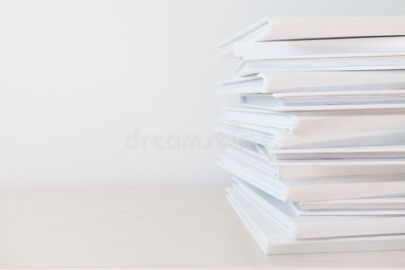 Stack of White Books on White Background Stock Image - Image of bright ...