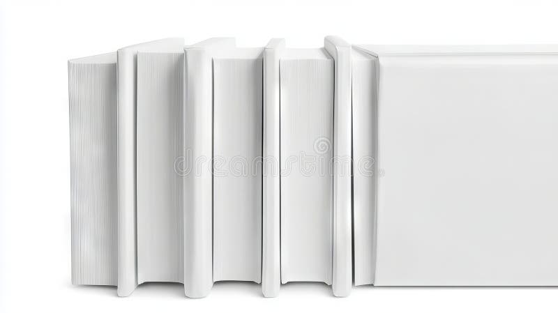 A Stack of White Books on a White Background Stock Illustration ...