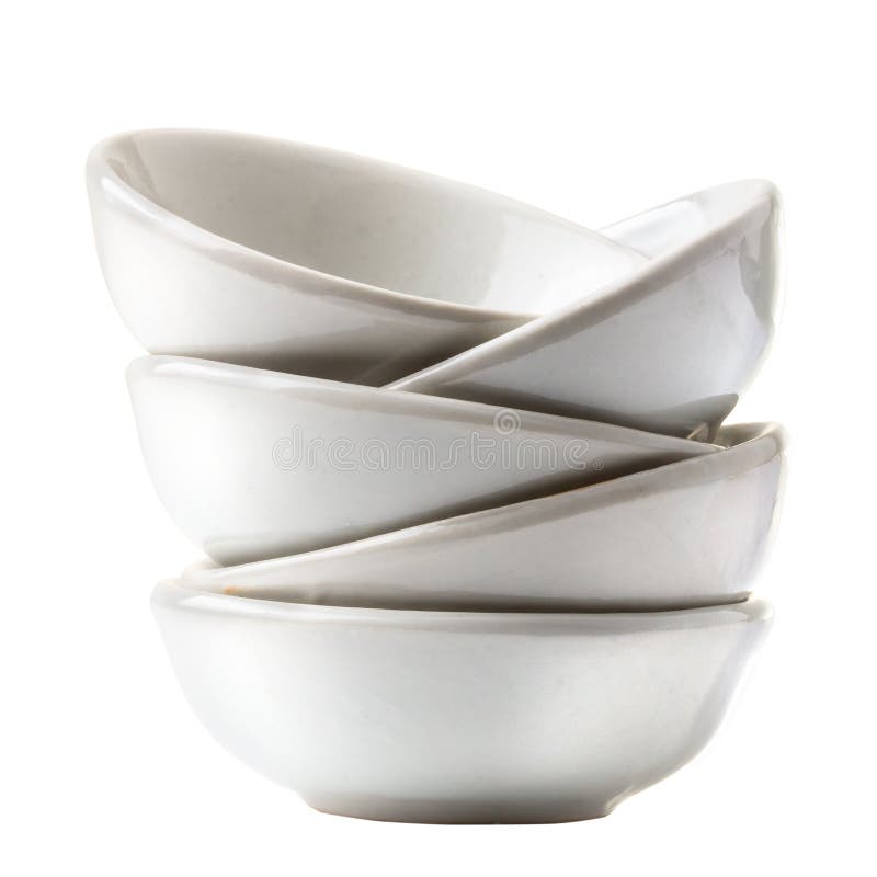 Stack of White Bowls Isolated on White Background. Stock Photo - Image ...