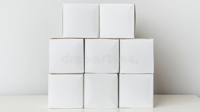 A stack of white boxes. stock image. Image of clean - 392538683