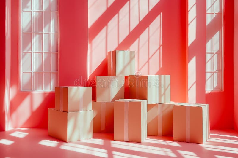 Large Group White Boxes Stacked Top Each Other Stock Photos - Free ...