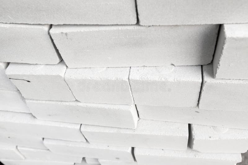 Big Stack of White Building Bricks Stock Image - Image of rectangular ...