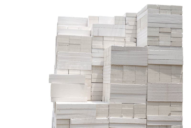 Stack of White Bricks for Construction Building Isolated Stock Photo ...