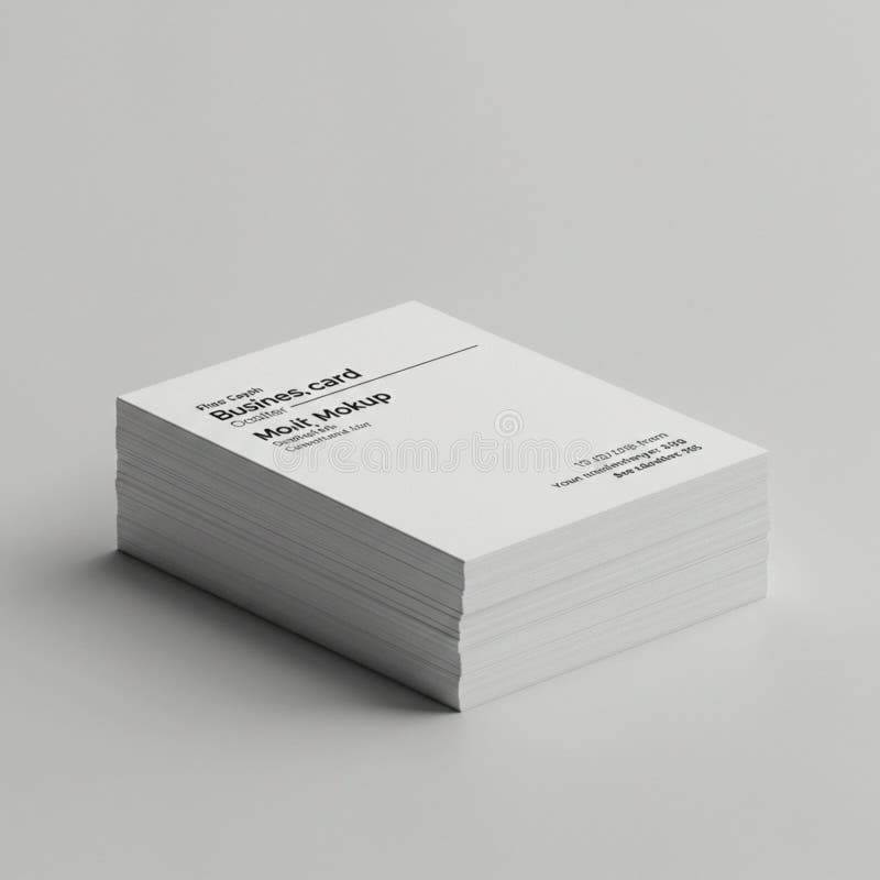 Stack of White Business Cards with Minimalist Design, Featuring ...