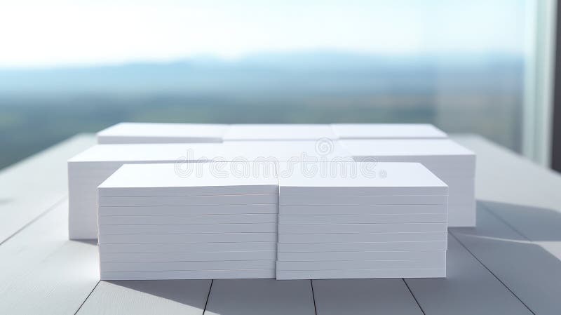 Stack white business cards stock illustration. Illustration of ...