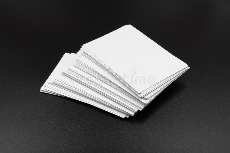 Stack of white cards. stock image. Image of template - 112172523