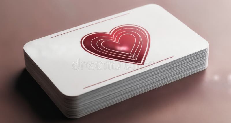 A Stack of White Cards with a Heart Symbol, Perfect for a Romantic ...