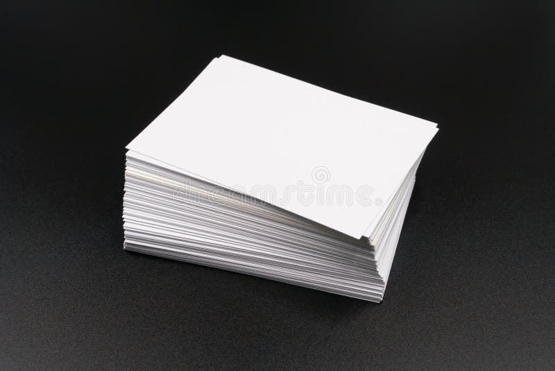 Stack of white cards. stock photo. Image of template - 111076992