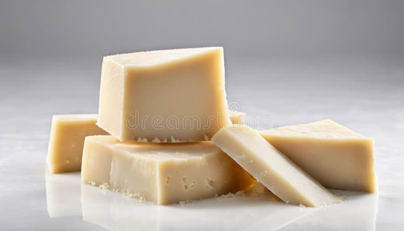 A Stack of White Cheese Cubes Stock Illustration - Illustration of ...
