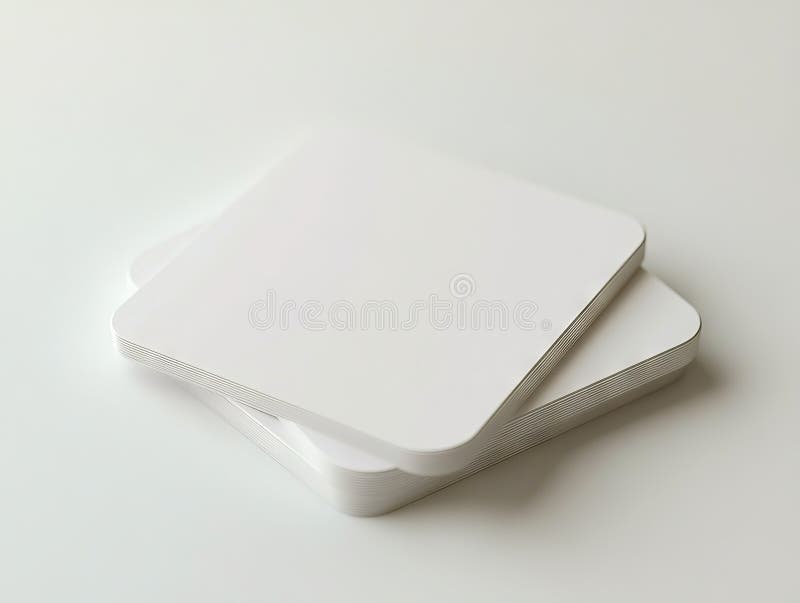 A Stack of White Coasters Sitting on Top of Each Other Stock Image ...