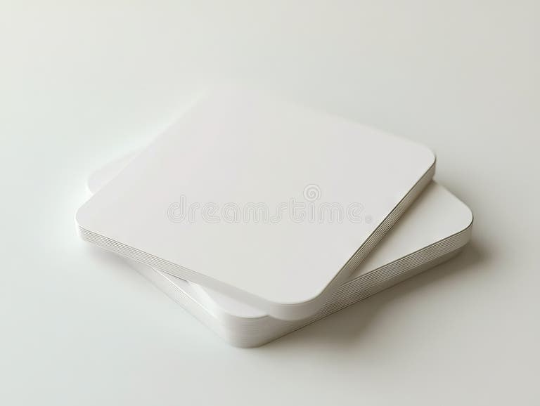 A Stack of White Coasters Sitting on Top of Each Other Stock Image ...