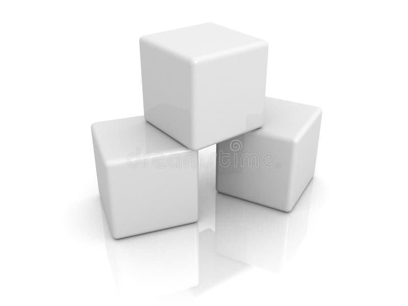 Stack of White Construction Blocks or Cubes Stock Photo - Image of ...