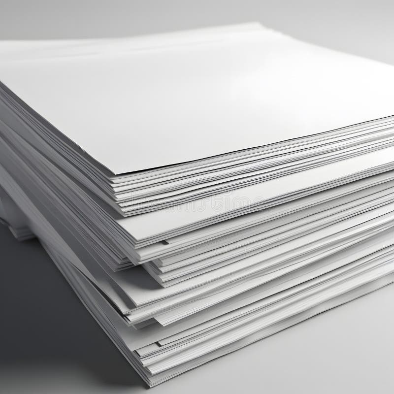 A Stack of White Copy Paper in a Printer Tray Hyper-reali Created with ...