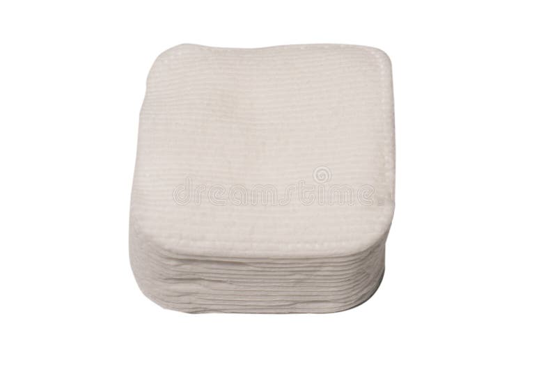 Stack of White Cotton Sponges Isolated on a White Background Stock ...