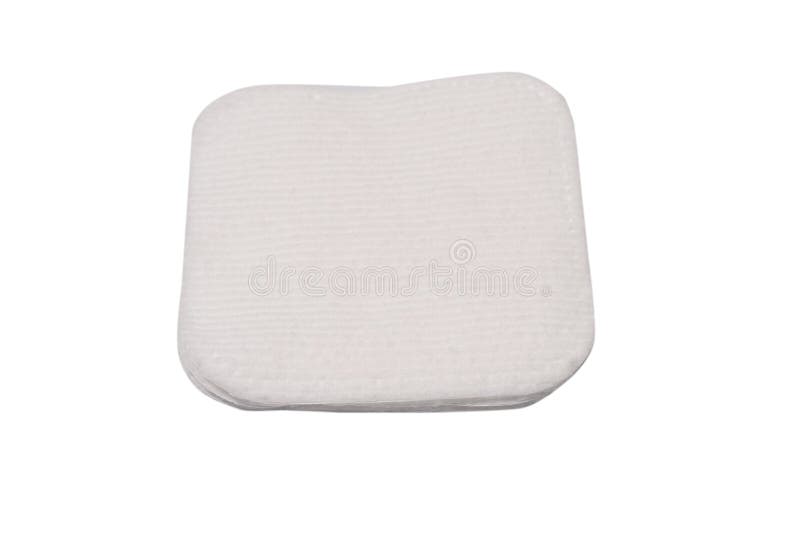 Stack of White Cotton Sponges Isolated on a White Background. Stock ...