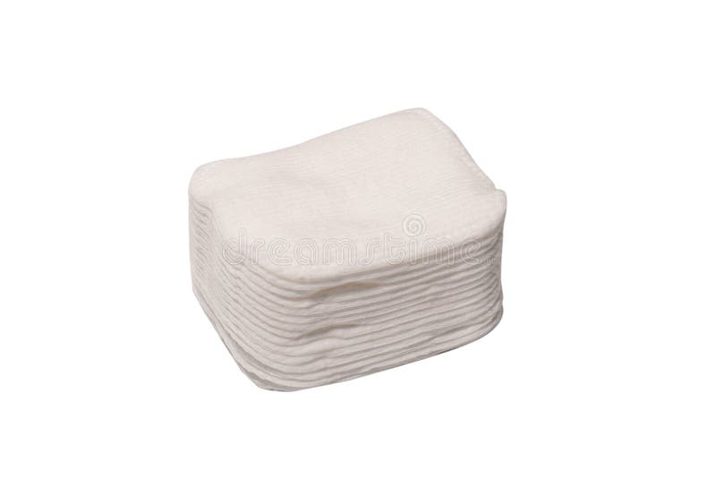 Stack of White Cotton Sponges Isolated on a White Background Stock ...